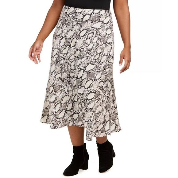 Bar III | Skirts | Bar Iii Womens Plus Size Snakeprint Midi Skirt ...